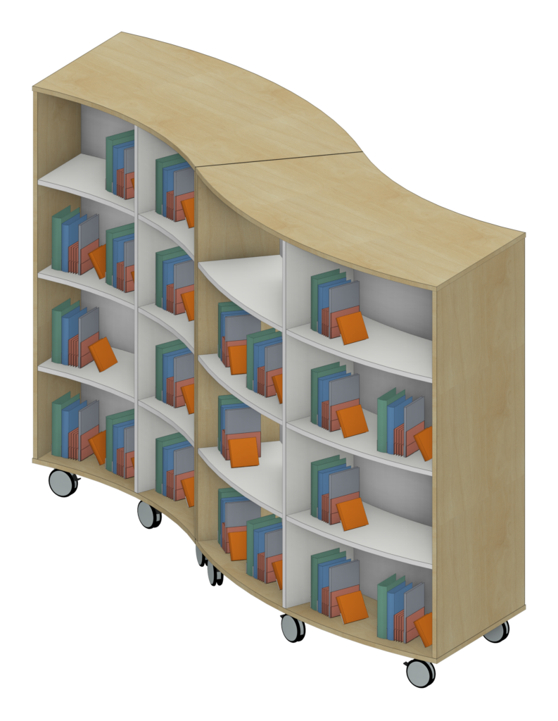 Curved Mobile Bookcase 1540mmH Non-Fiction – Fry Library & School Supplies