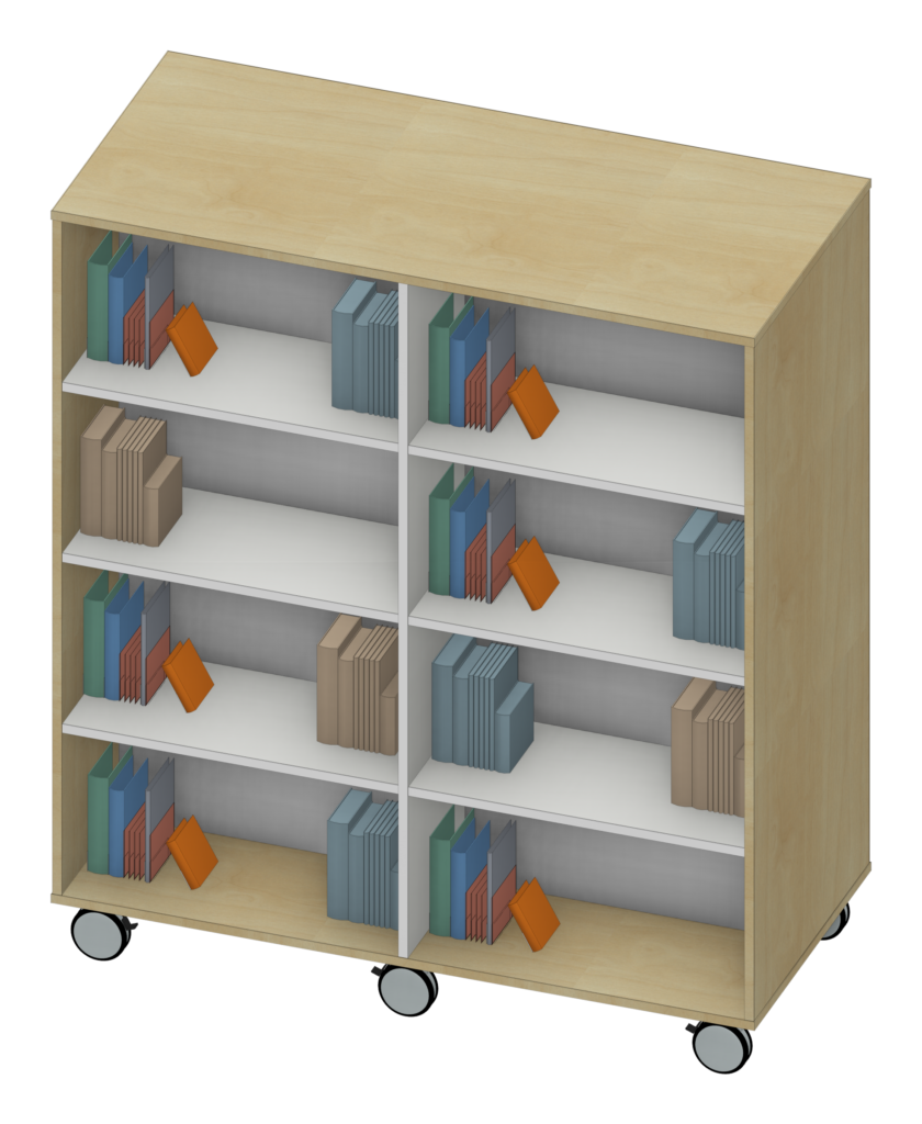 Mobile Double Sided Straight Bookcase – Fry Library & School Supplies